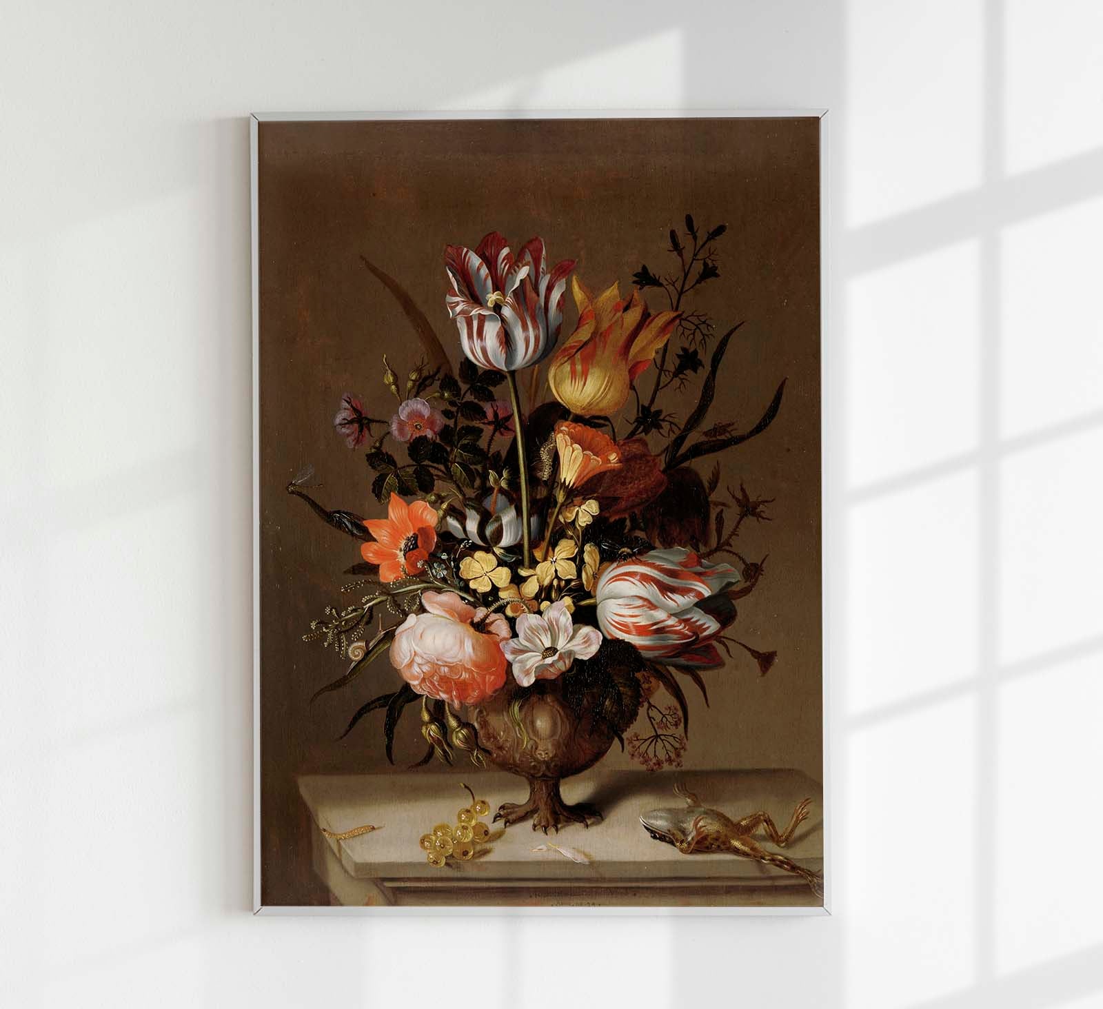 Still Life with a Vase of Flowers and a Dead Frog by Jacob Marrel Bota ...